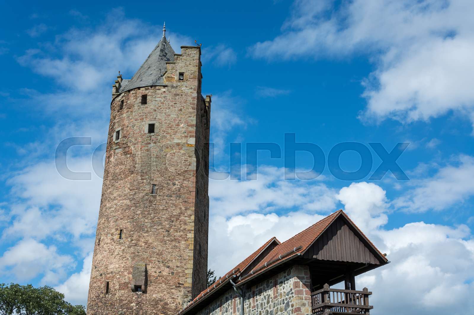 The oldest medieval fortified tower in Germany in the small German town ...