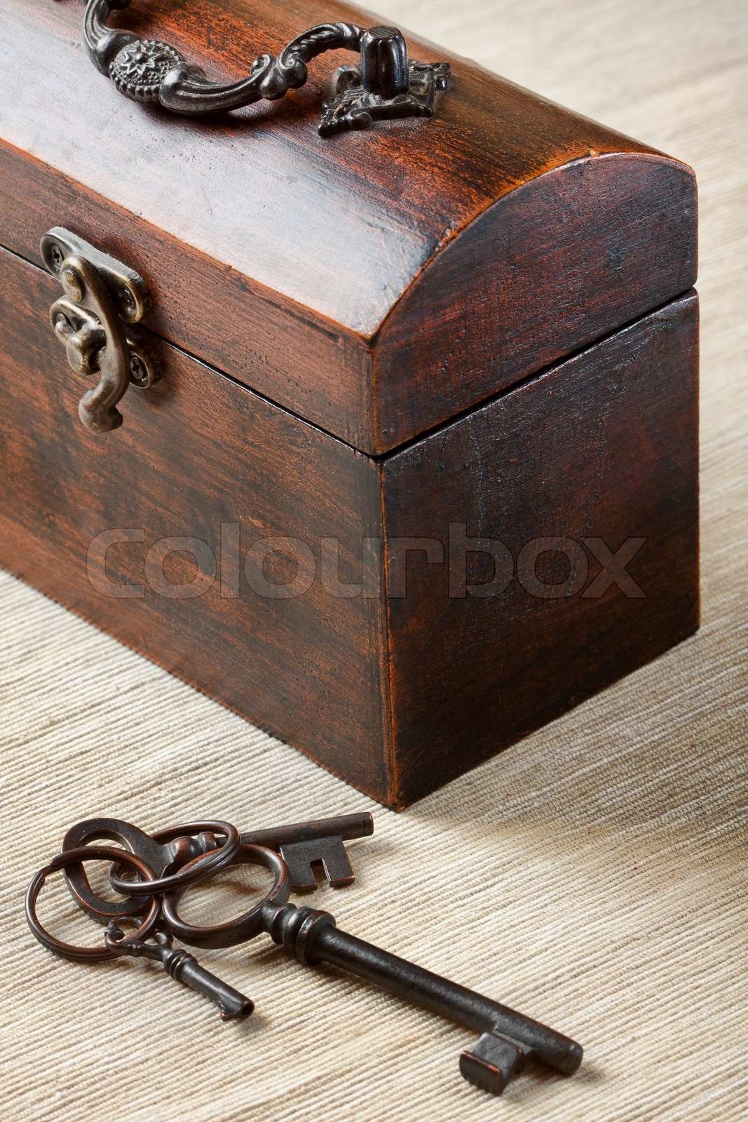 The old trunk with the key | Stock image | Colourbox