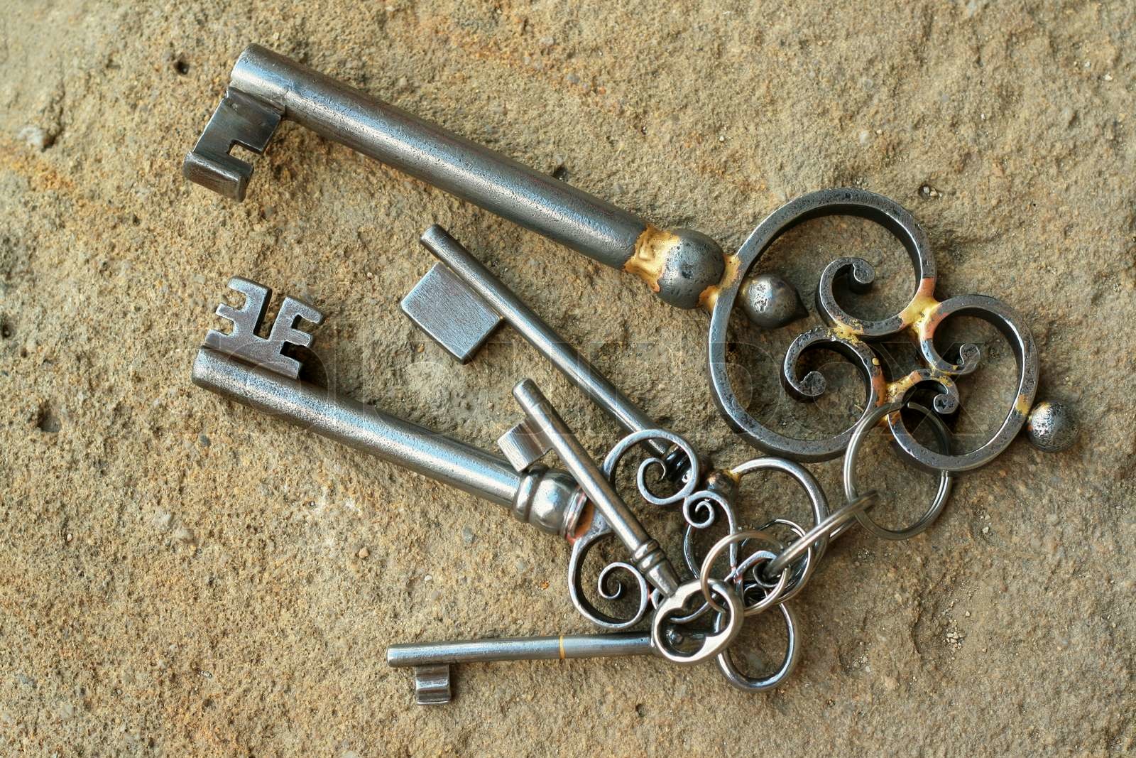Set of antique, old fashioned keys | Stock image | Colourbox