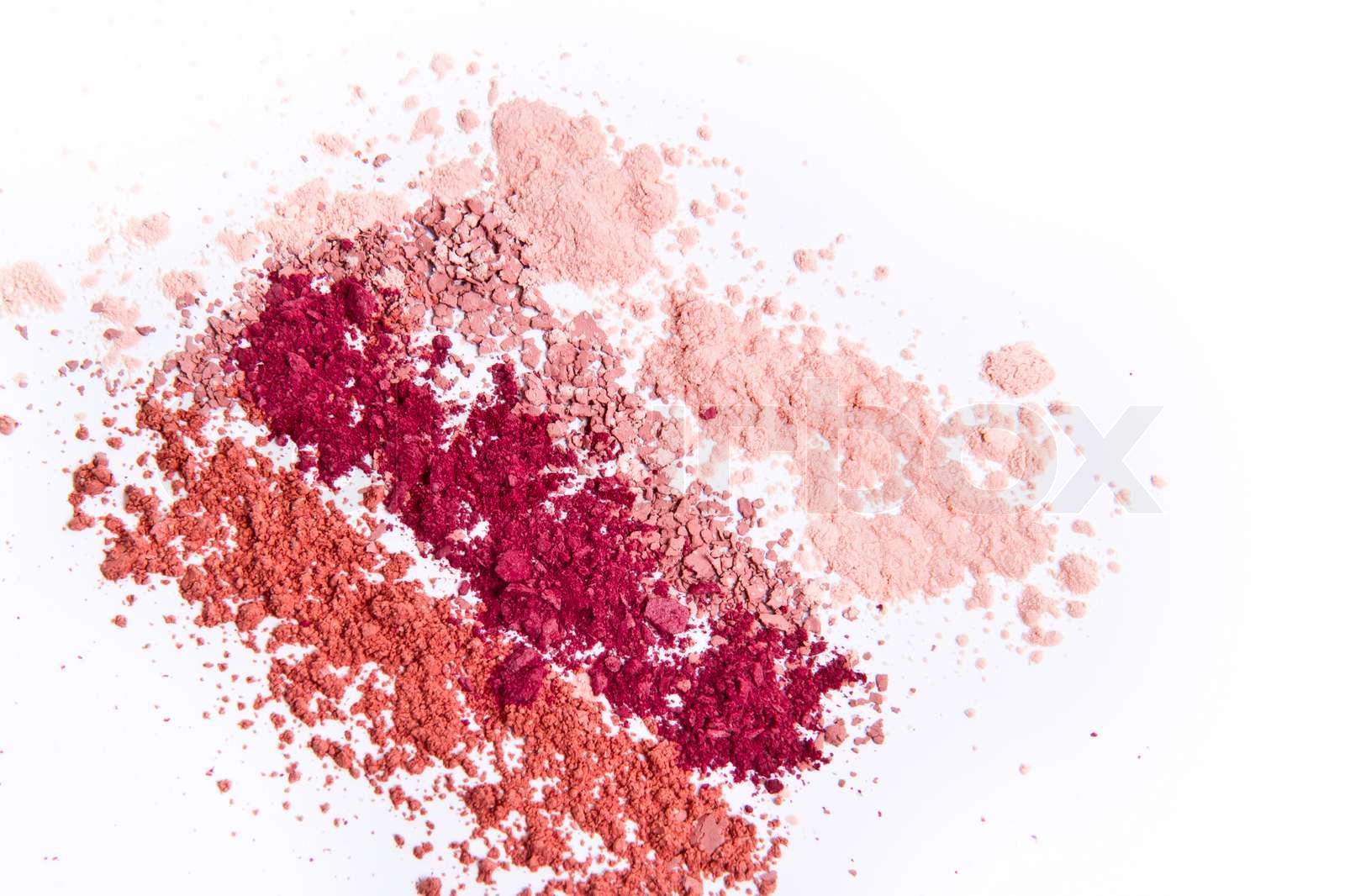 Make-up Puder in drei Farben auf weißem Hintergrund | Stock Bild ...