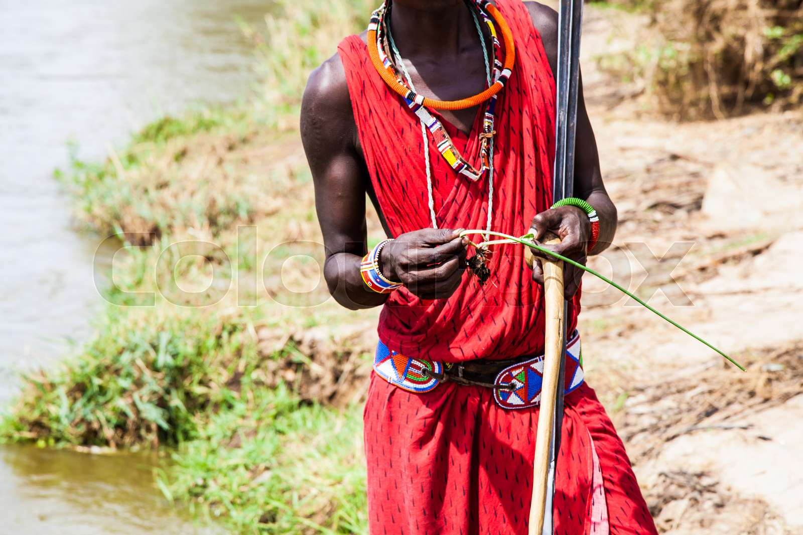 Masai traditional costume | Stock image | Colourbox