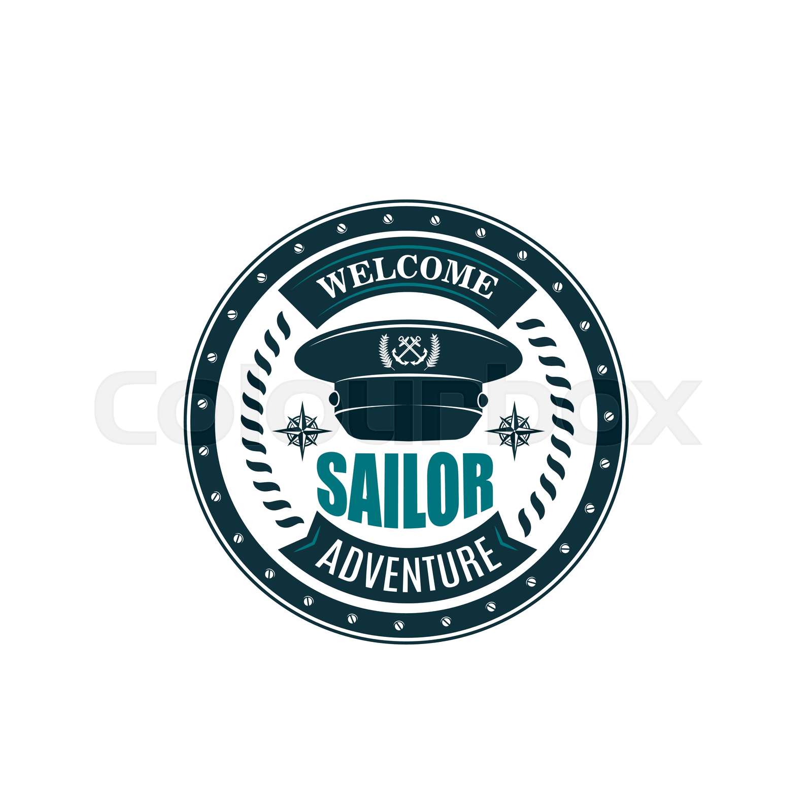 Nautical symbol design with sea captain cap | Stock vector | Colourbox