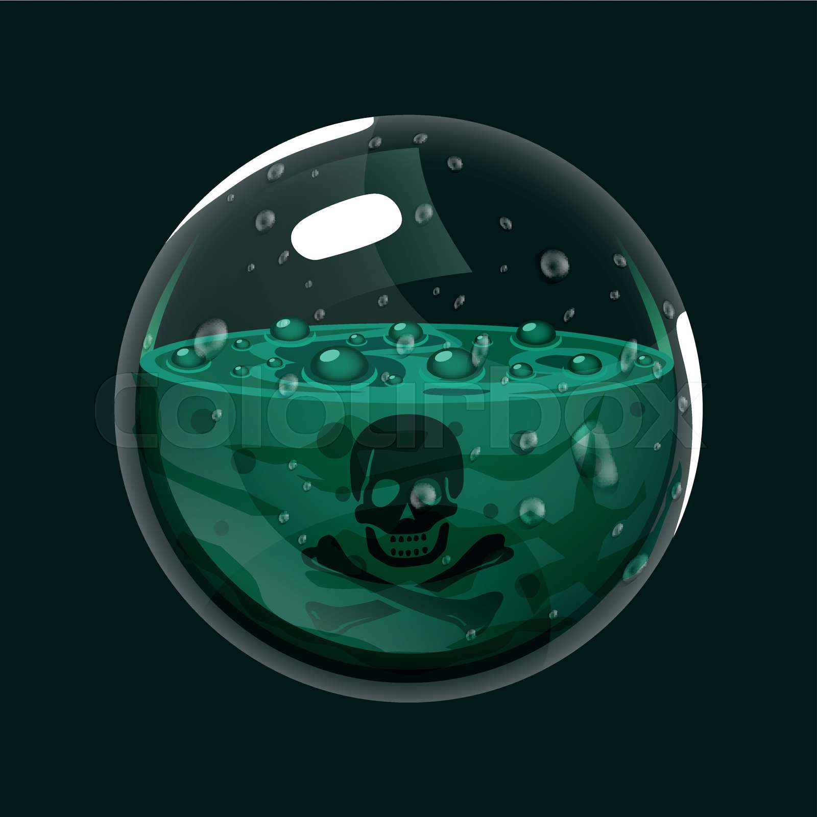 Sphere of poison. Game icon of magic orb. Interface for rpg or match3 ...