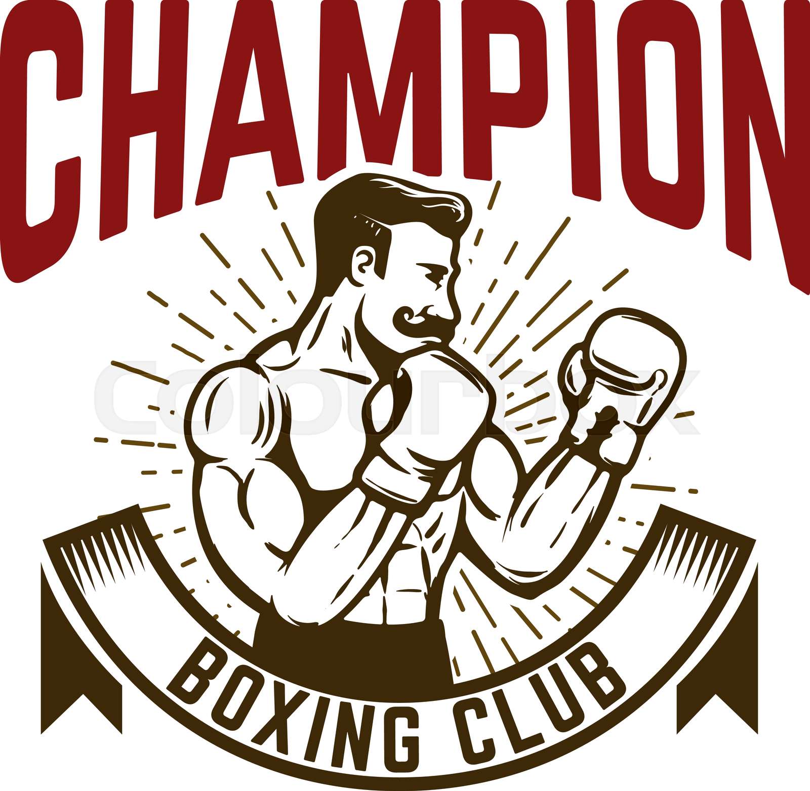 Champion boxing club. Vintage style boxer fighter. | Stock vector ...