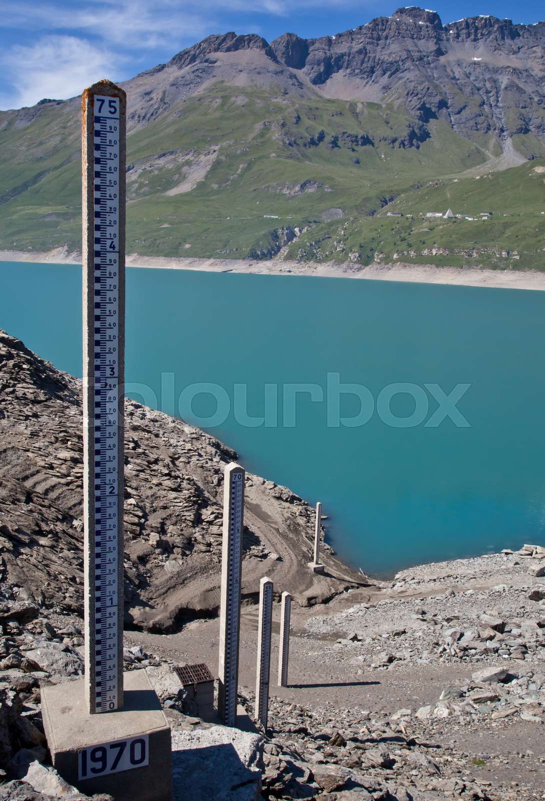 Dam water level measurement | Stock image | Colourbox