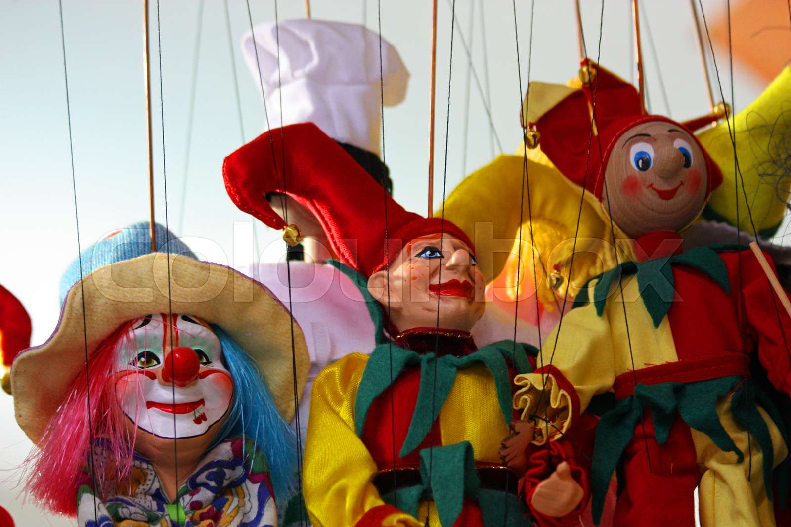 Traditional puppets - clowns | Stock image | Colourbox