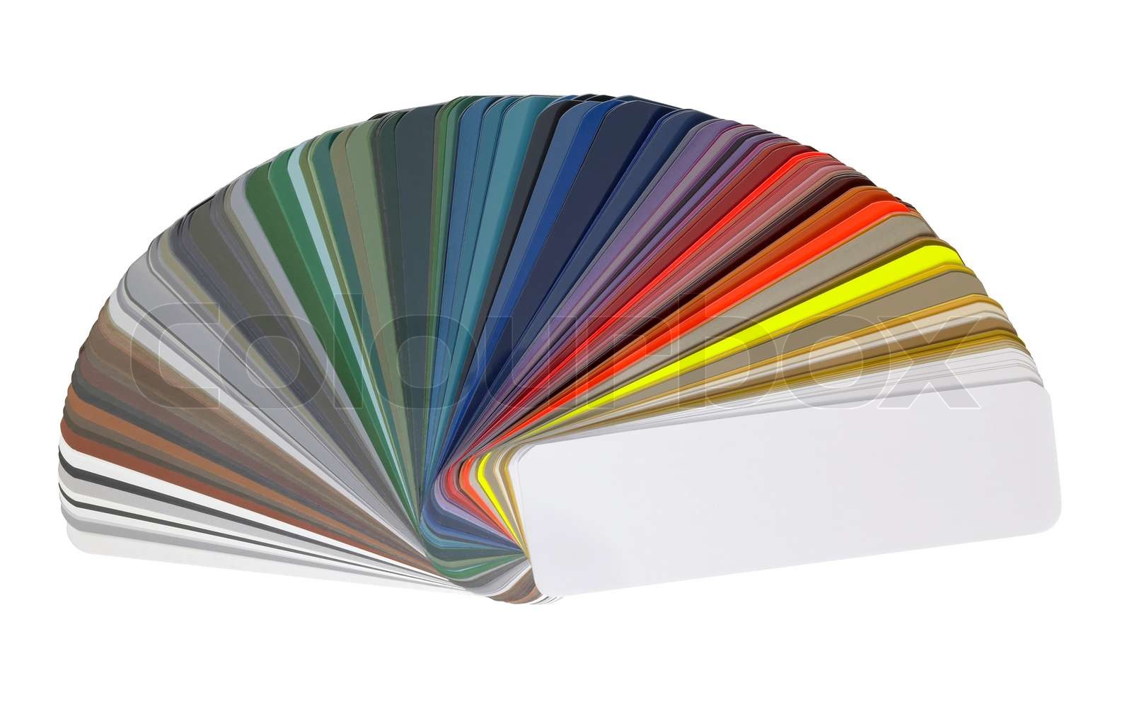studio photography of a spread color chart isolated with clipping path ...