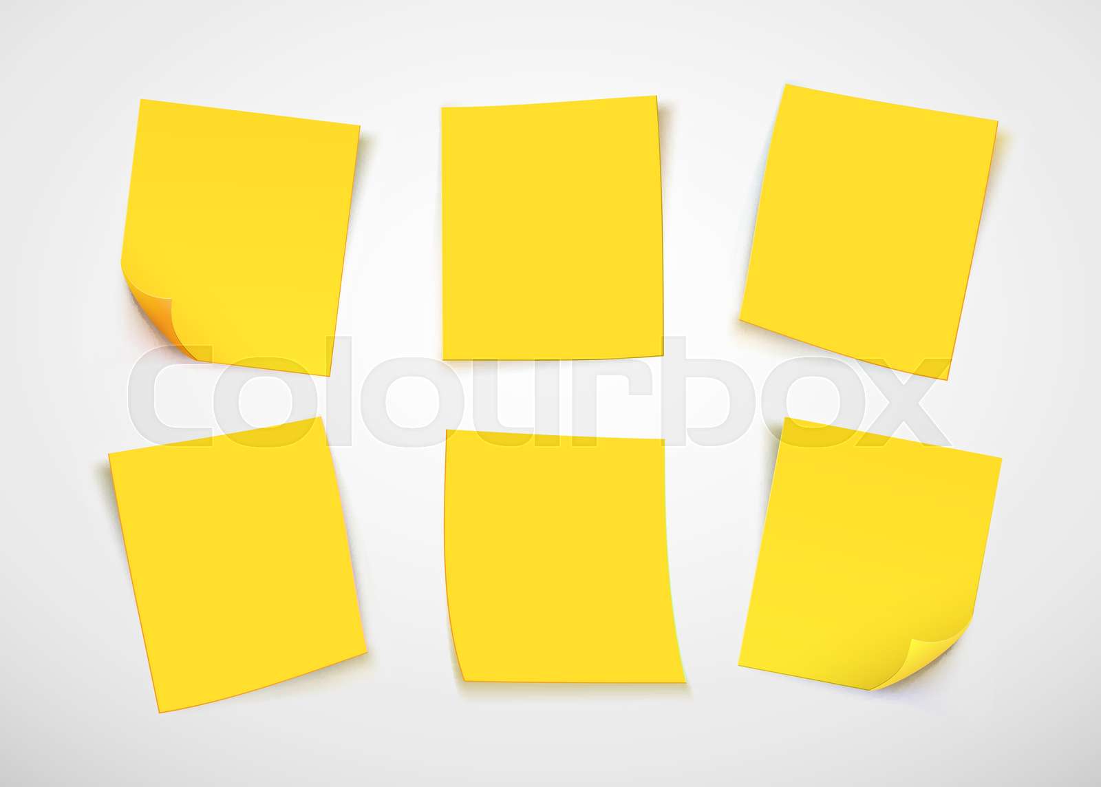 Yellow paper notes. Post it note. | Stock vector | Colourbox