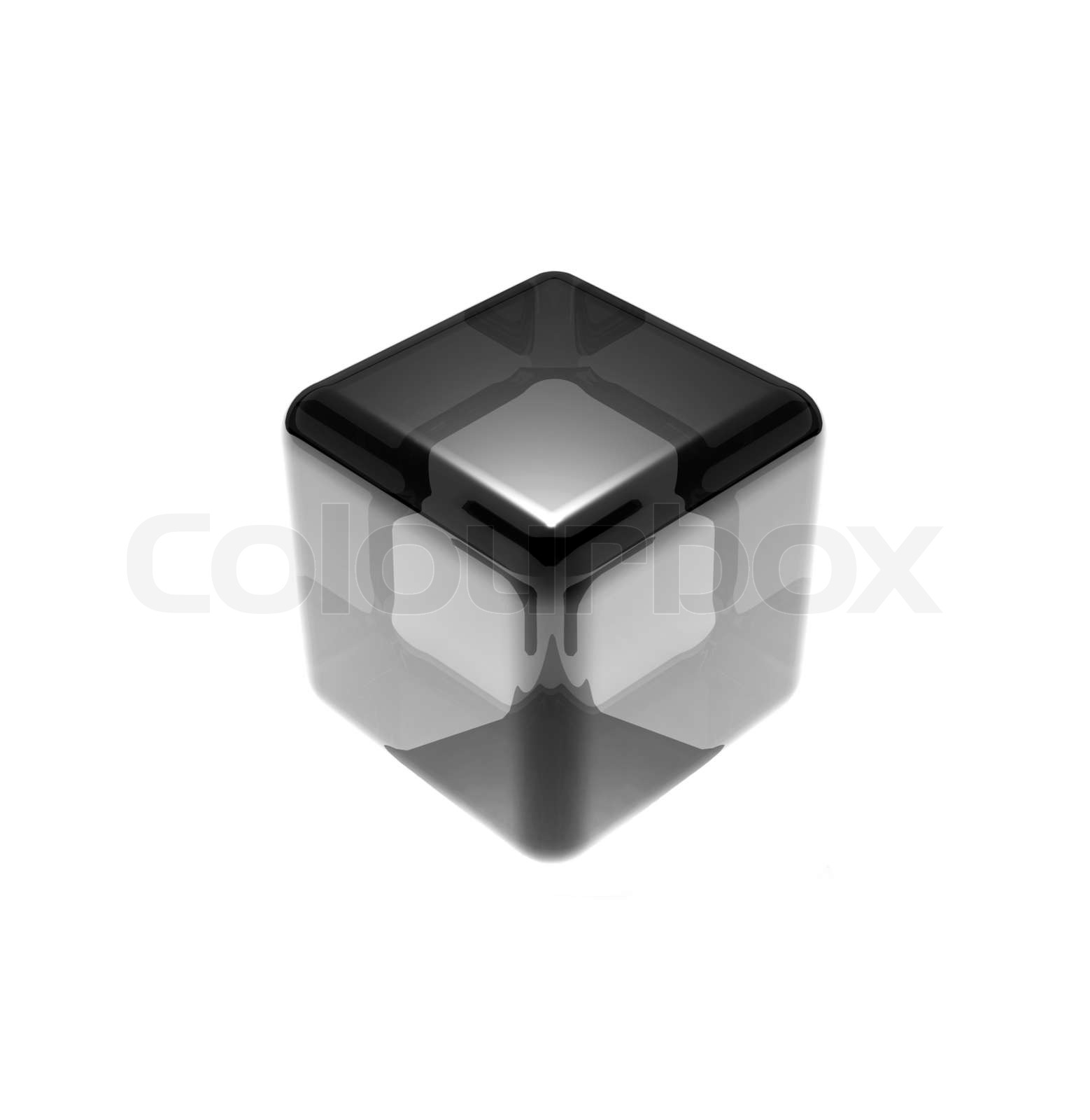 black glass cube isolated | Stock image | Colourbox