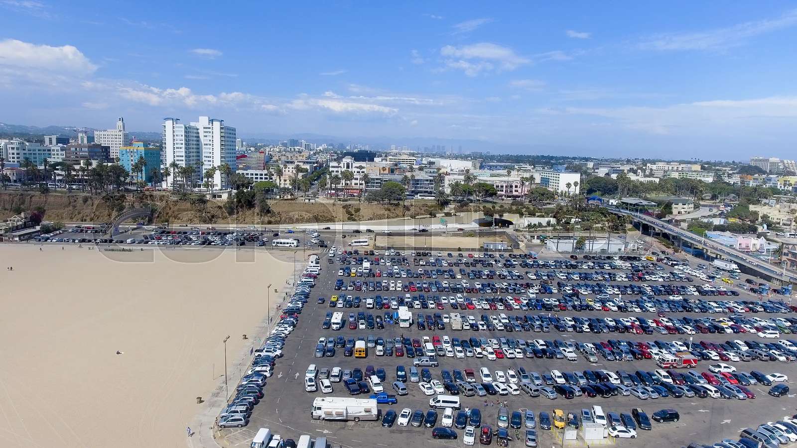 SANTA MONICA, CA - AUGUST 2ND, 2017: Santa Monica skyline and beach ...
