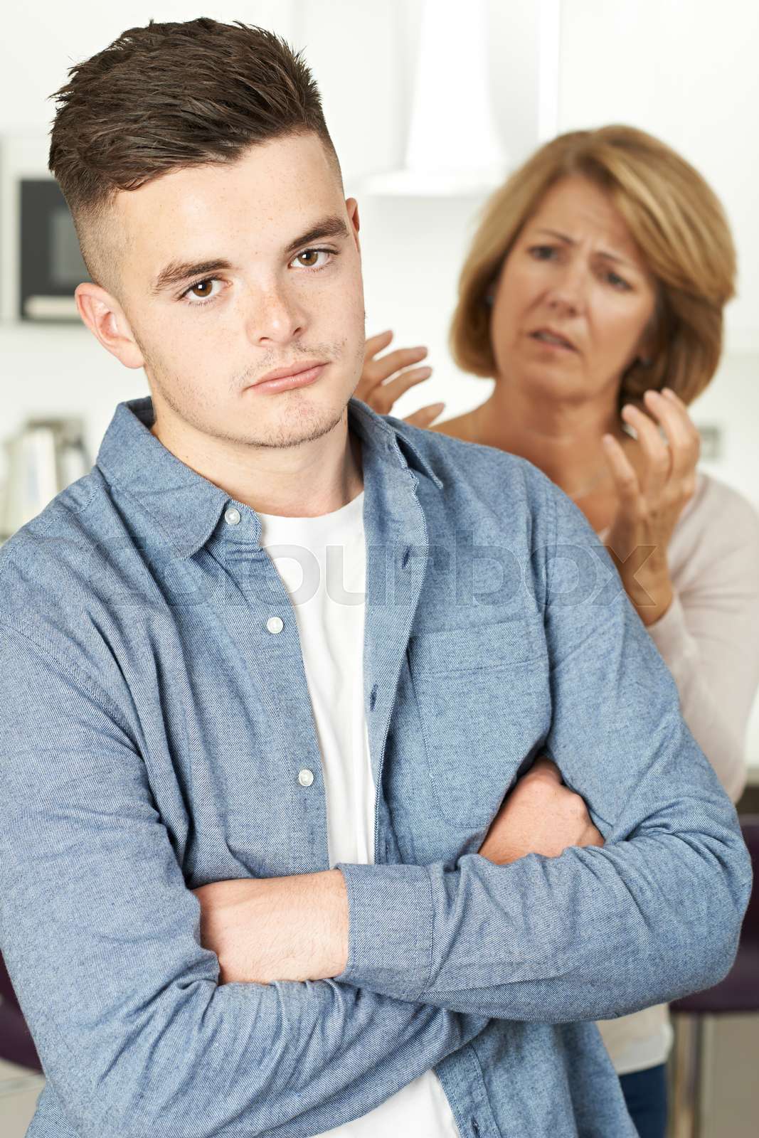 Mother Arguing With Teenage Son Stock Image Colourbox
