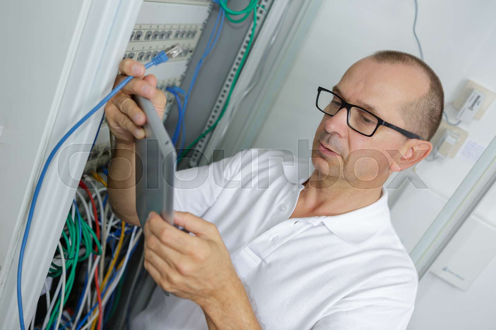 checking the power panel | Stock image | Colourbox