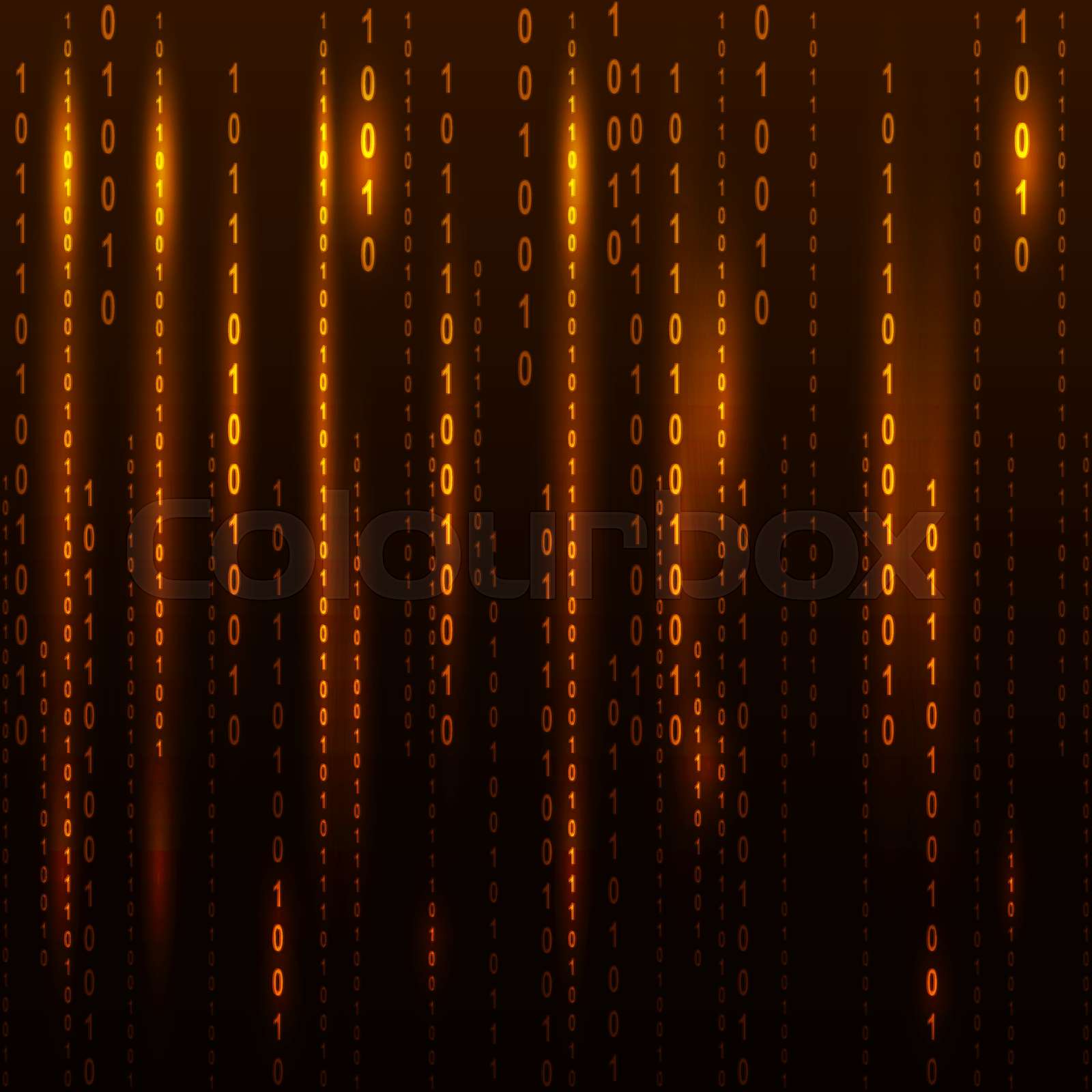Abstract Binary Code On Orange Background Of Matrix Style Stock Vector Colourbox