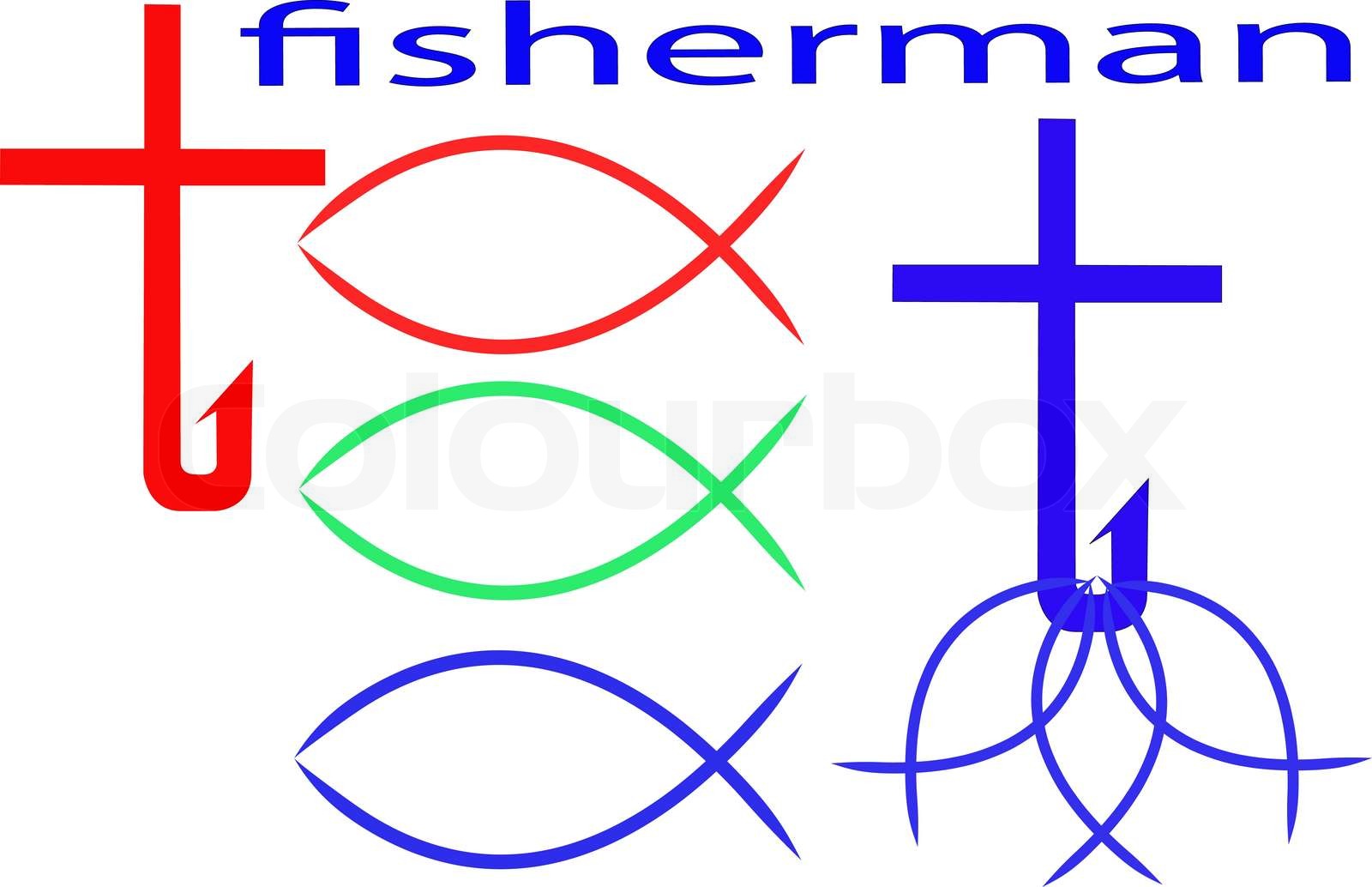 jesus, fisk, madding | Stock vektor | Colourbox