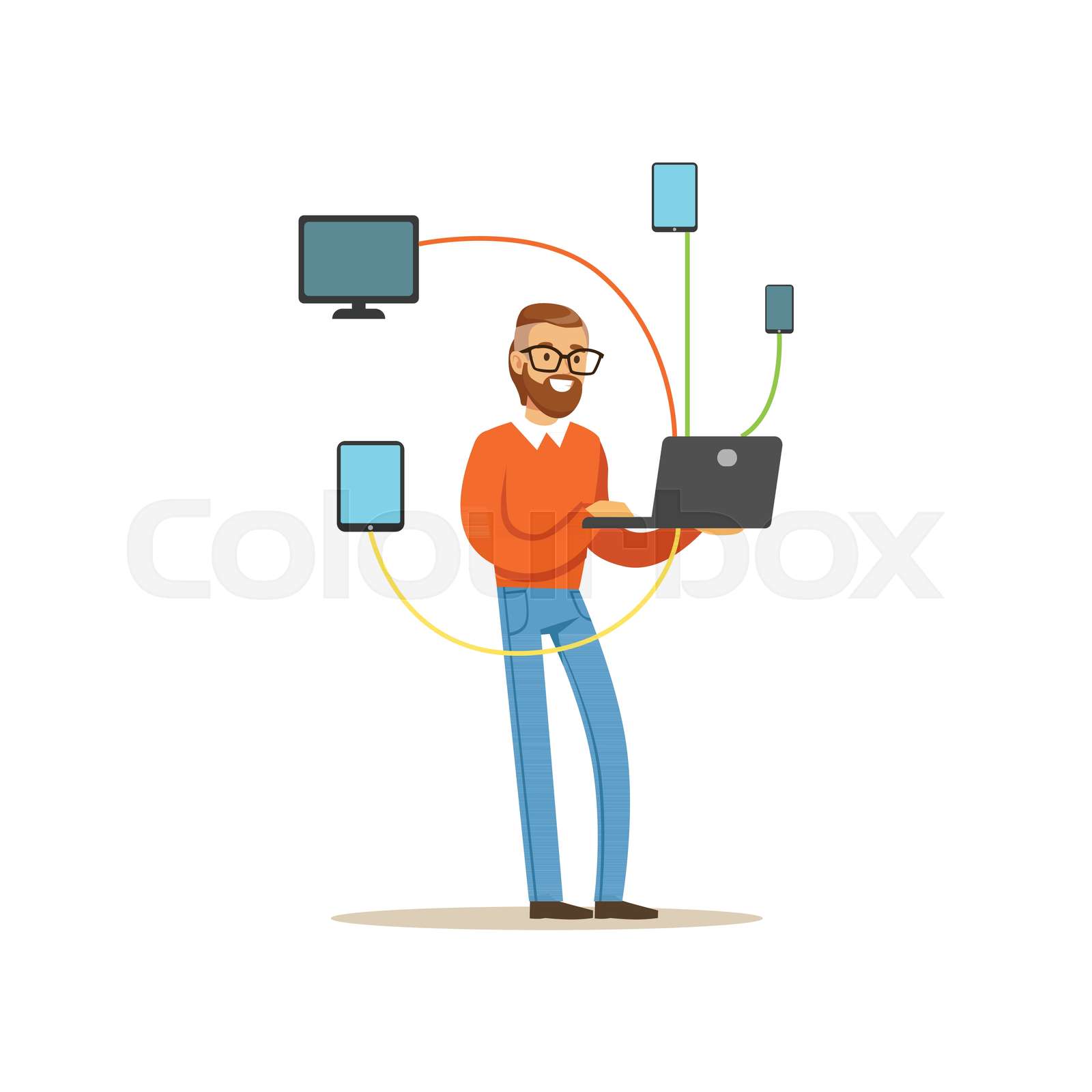 Engineer System It Administrator Servicing The Computer System Networking Service Vector