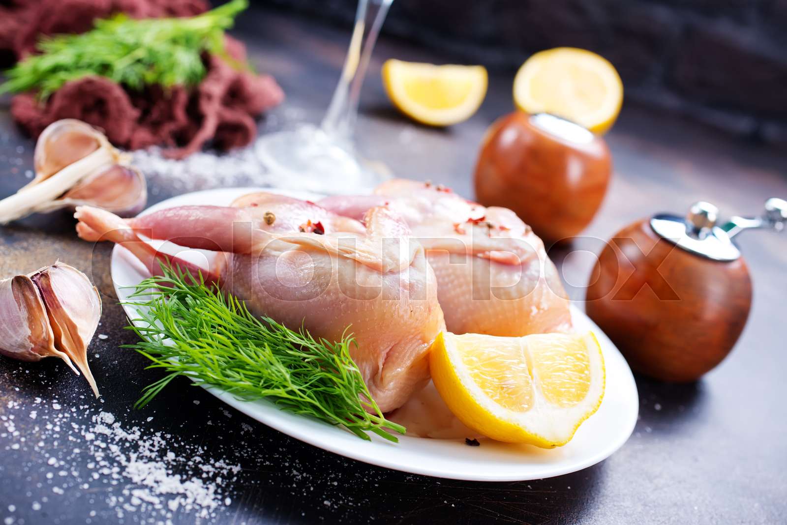 raw quail | Stock image | Colourbox