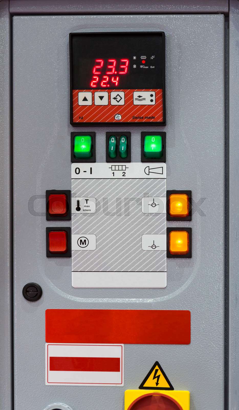 Control panel of Temperature control units | Stock image | Colourbox