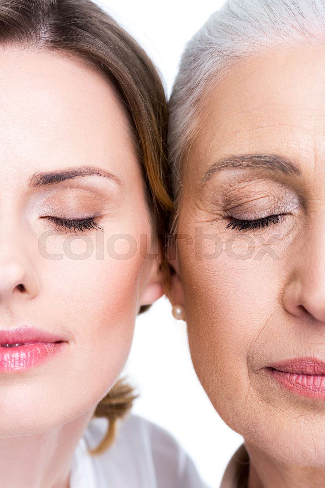 daughter and mother with closed eyes | Stock image | Colourbox