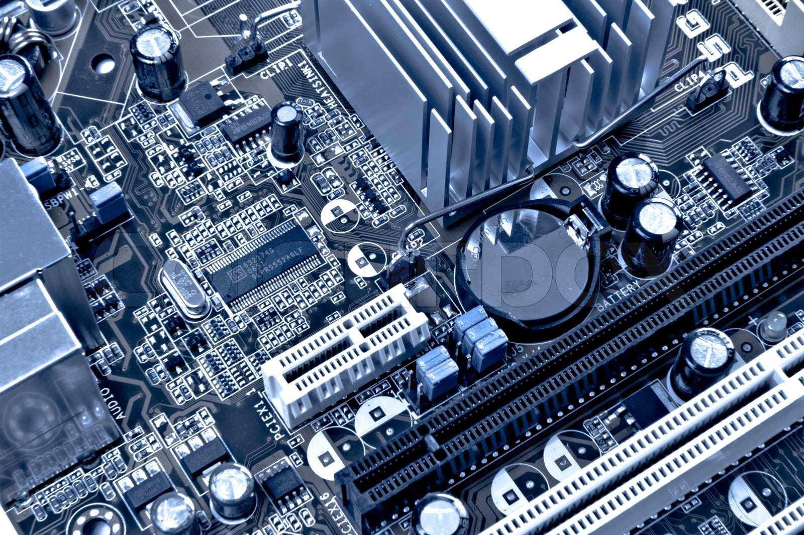 close up of computer motherboard | Stock image | Colourbox