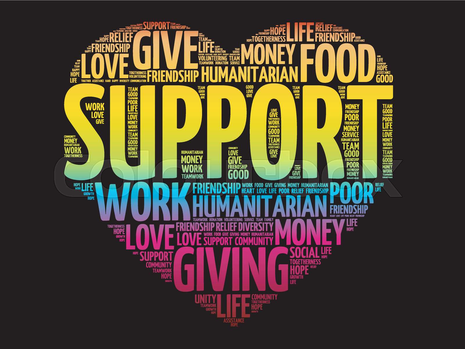 Support word cloud | Stock vector | Colourbox