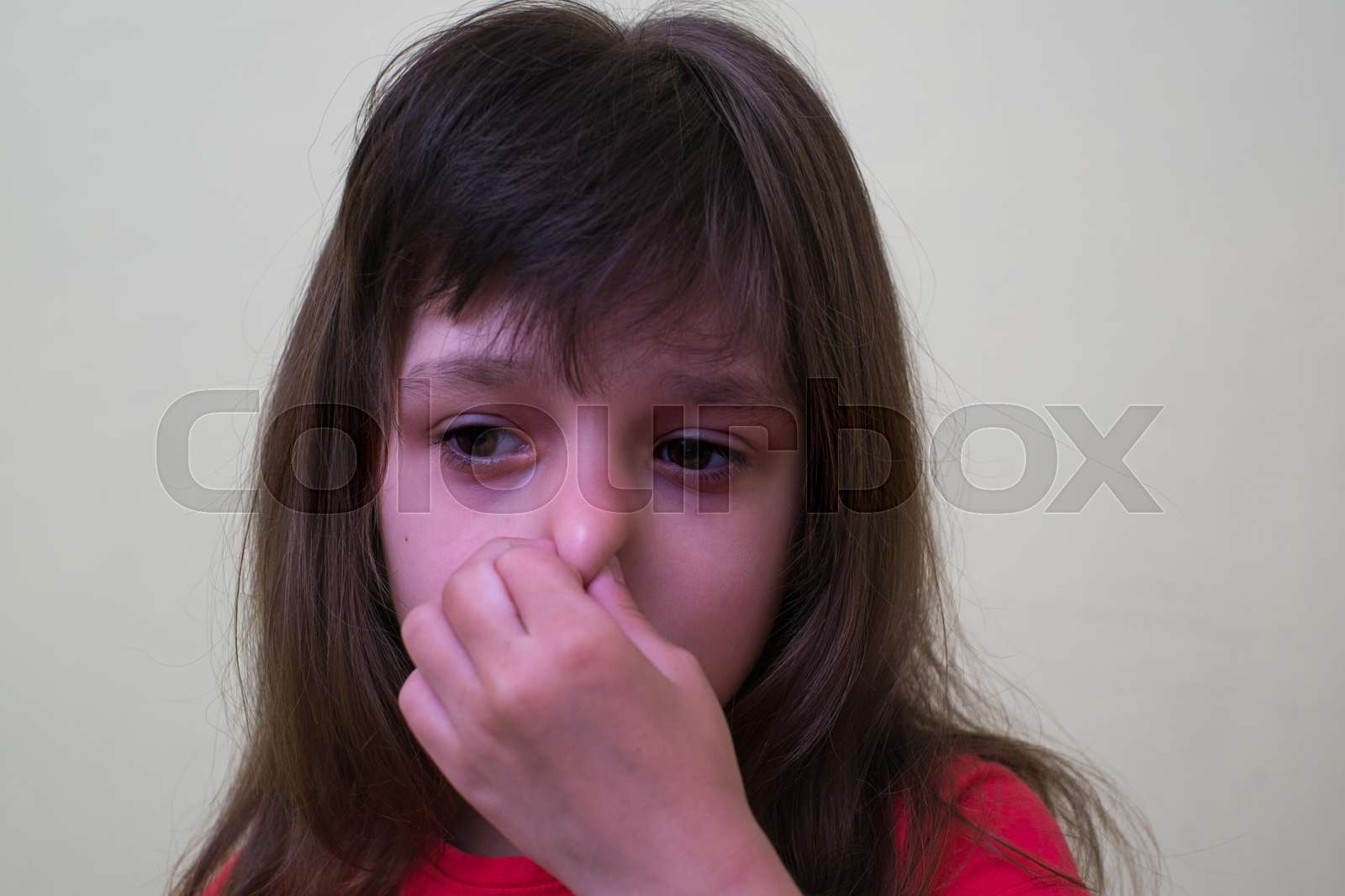 Girl child bad smell | Stock image | Colourbox