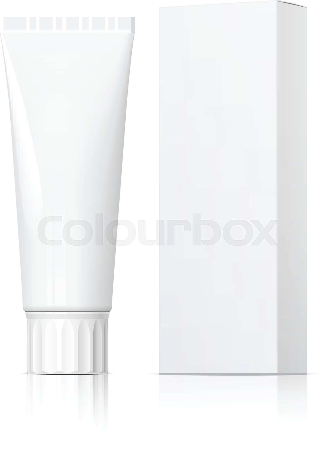 Realistic white tube and packaging. | Stock vector | Colourbox