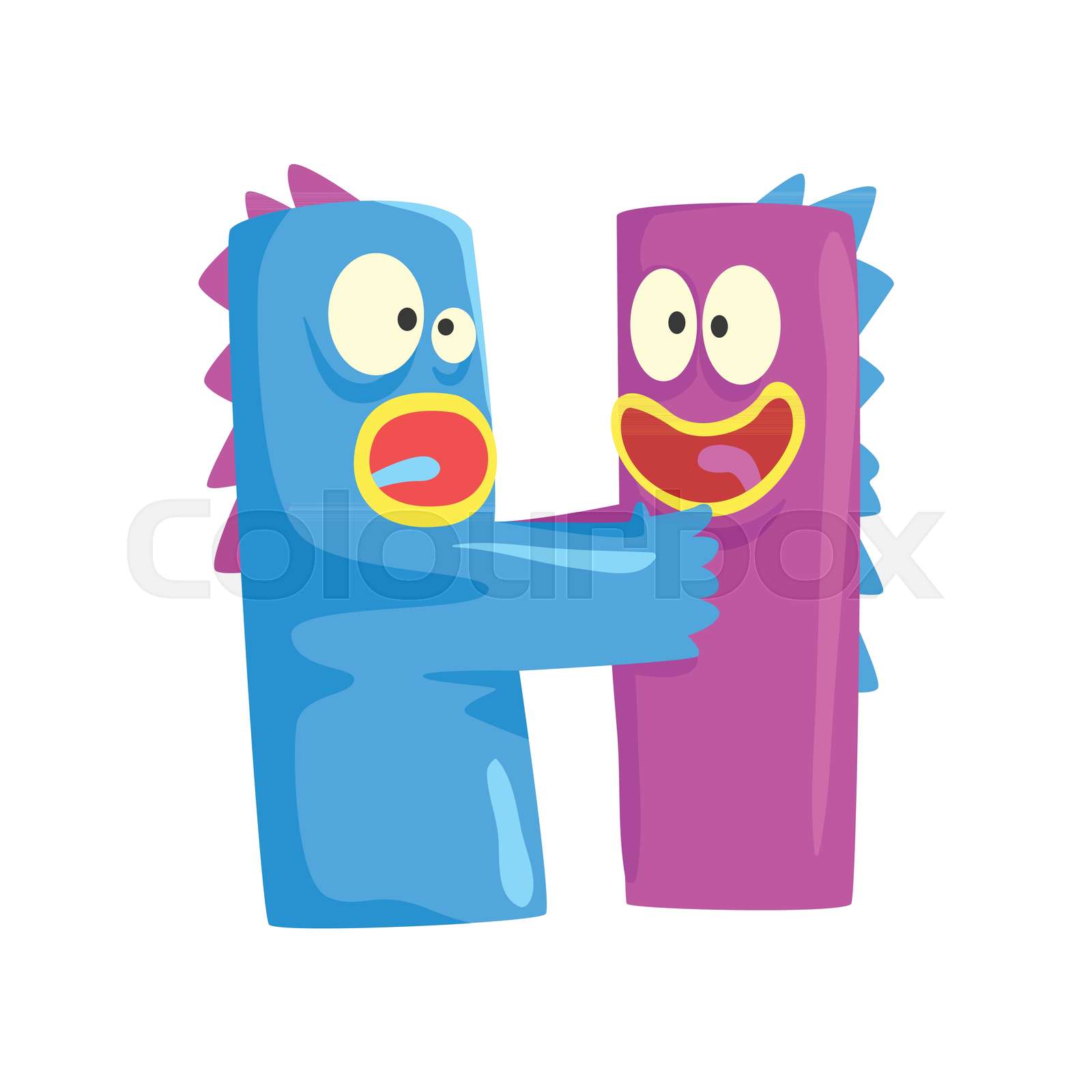 Cartoon character monster letter H | Stock vector | Colourbox