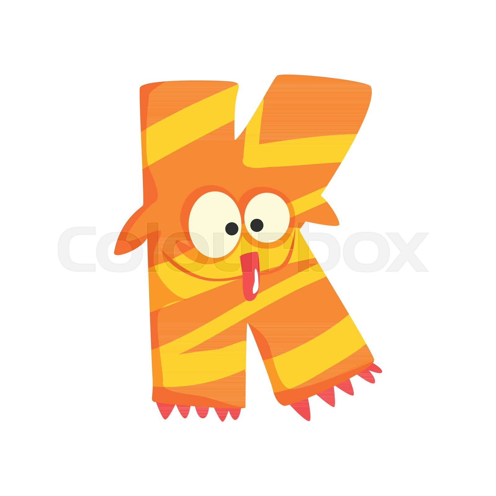 Cartoon character monster letter K | Stock vector | Colourbox