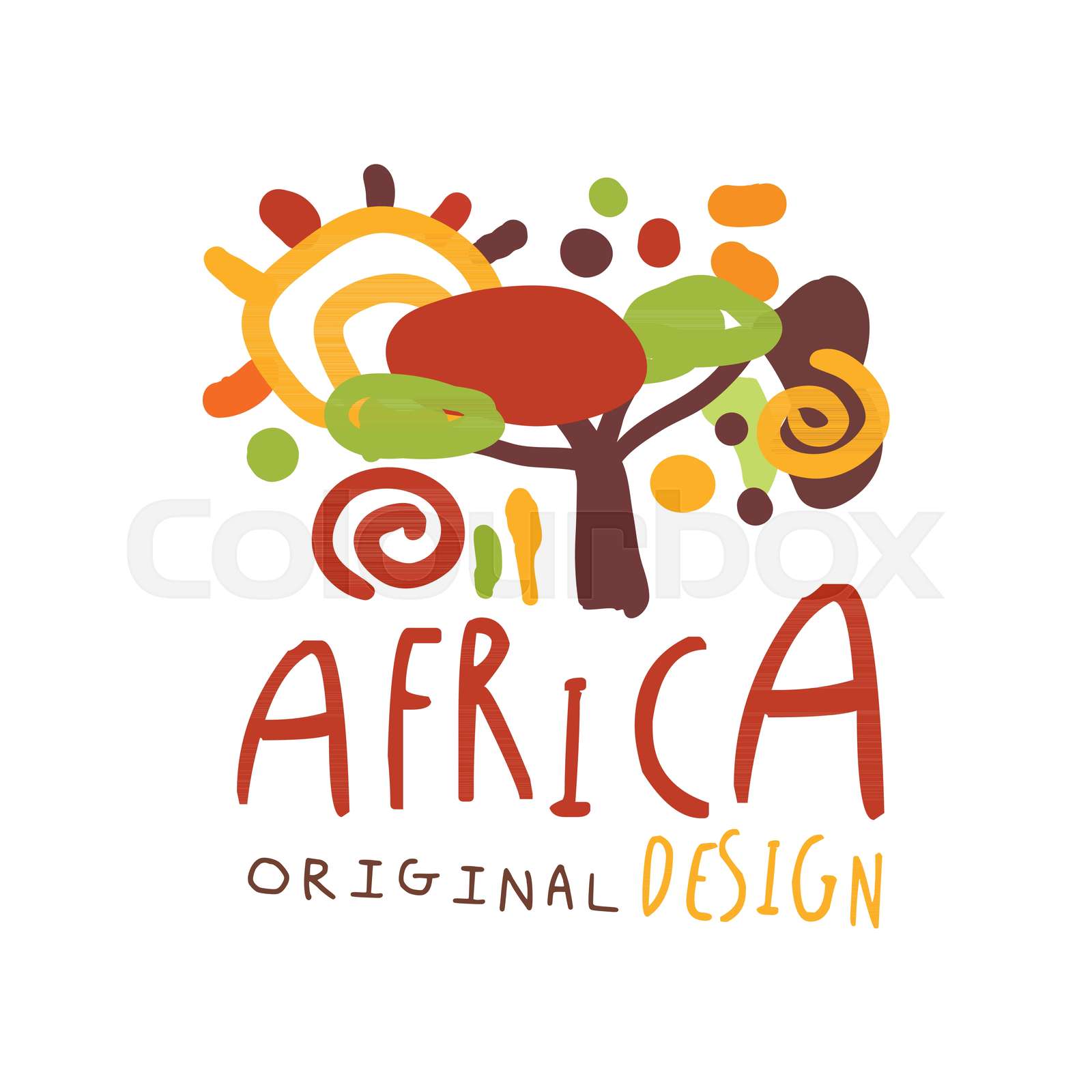 Original african savannah landscape logo | Stock vector | Colourbox