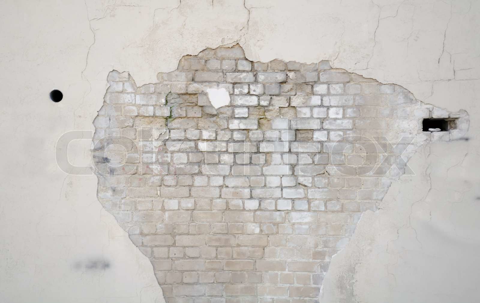 Brick Wall with Falling-off Plaster | Stock image | Colourbox
