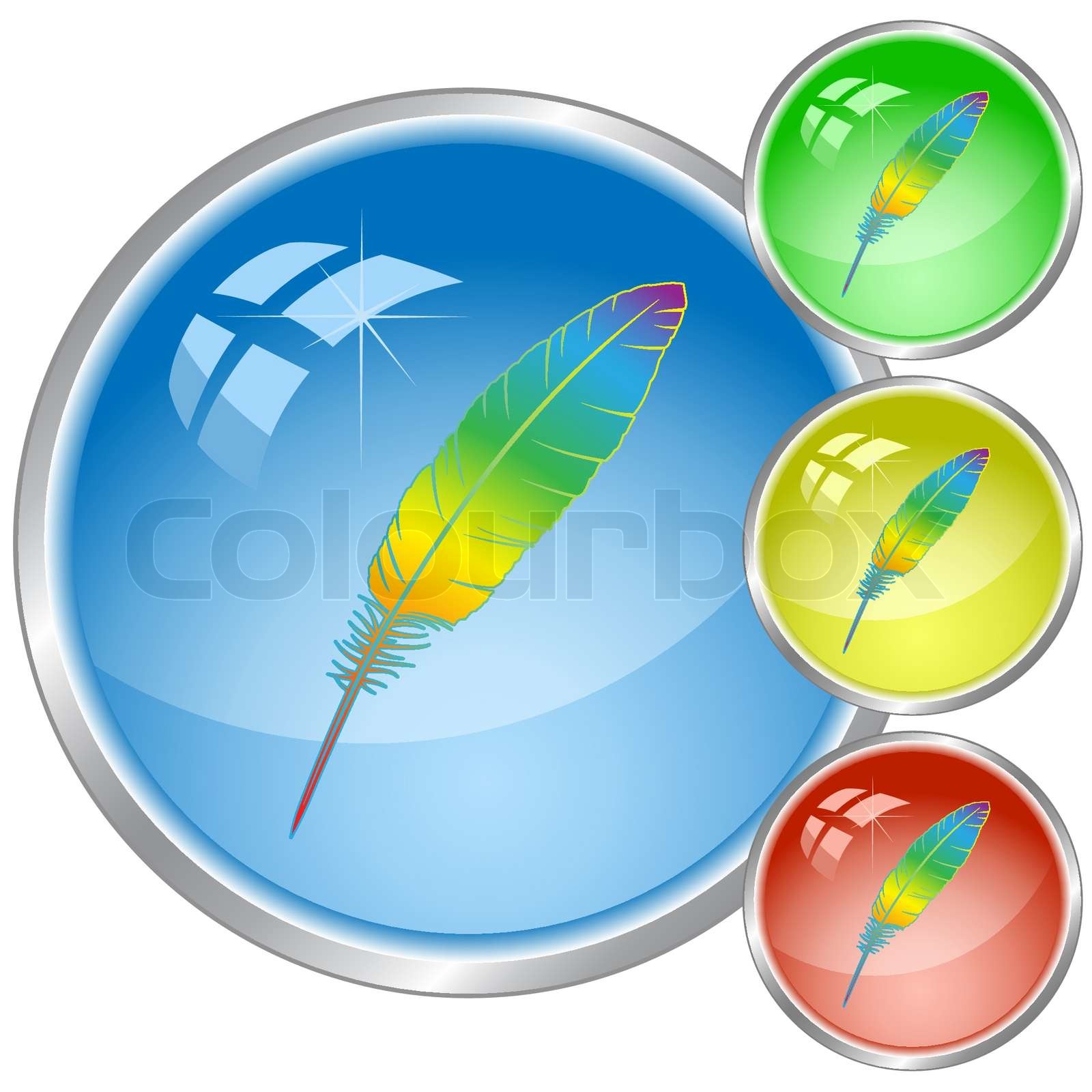 Vektor-Icons von Federn | Stock-Vektor | Colourbox