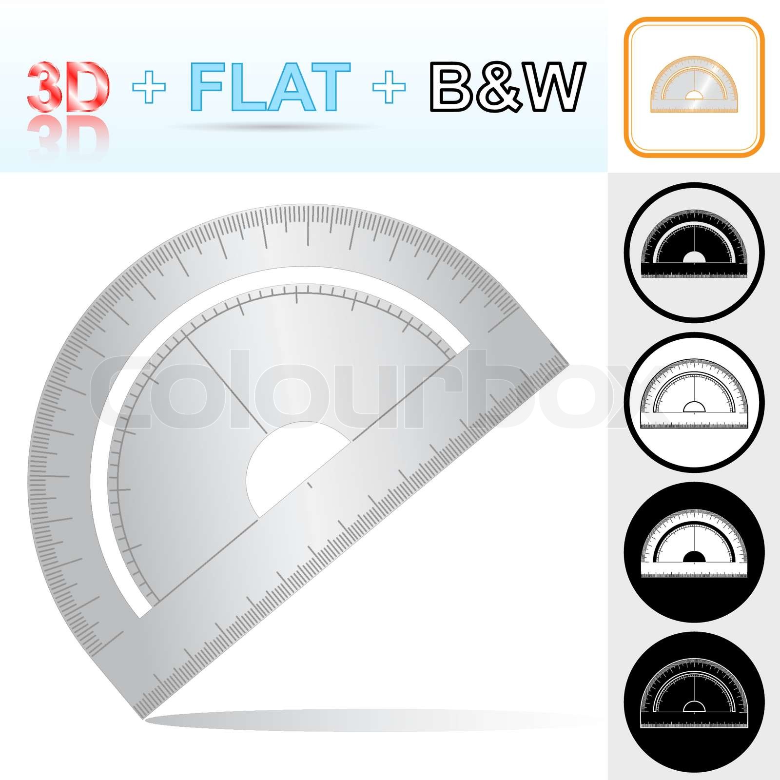 vector icons of protractor | Stock vector | Colourbox
