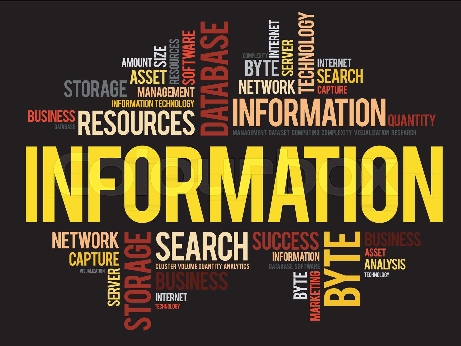 Information word cloud collage | Stock vector | Colourbox