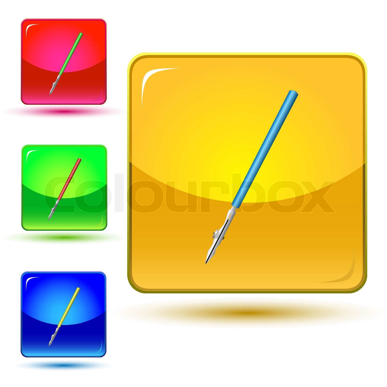 vector icon of ruling pen | Stock vector | Colourbox