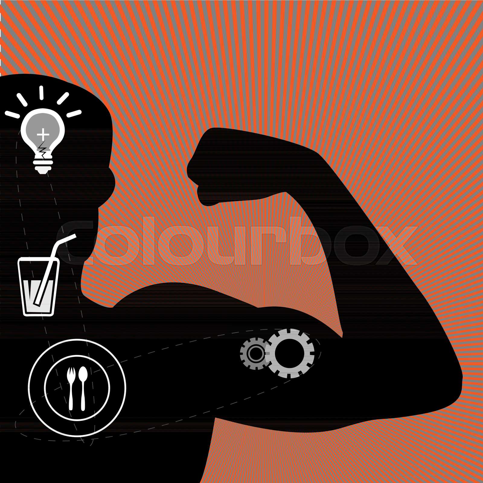 erwachsener, muskel, icon | Stock-Vektor | Colourbox