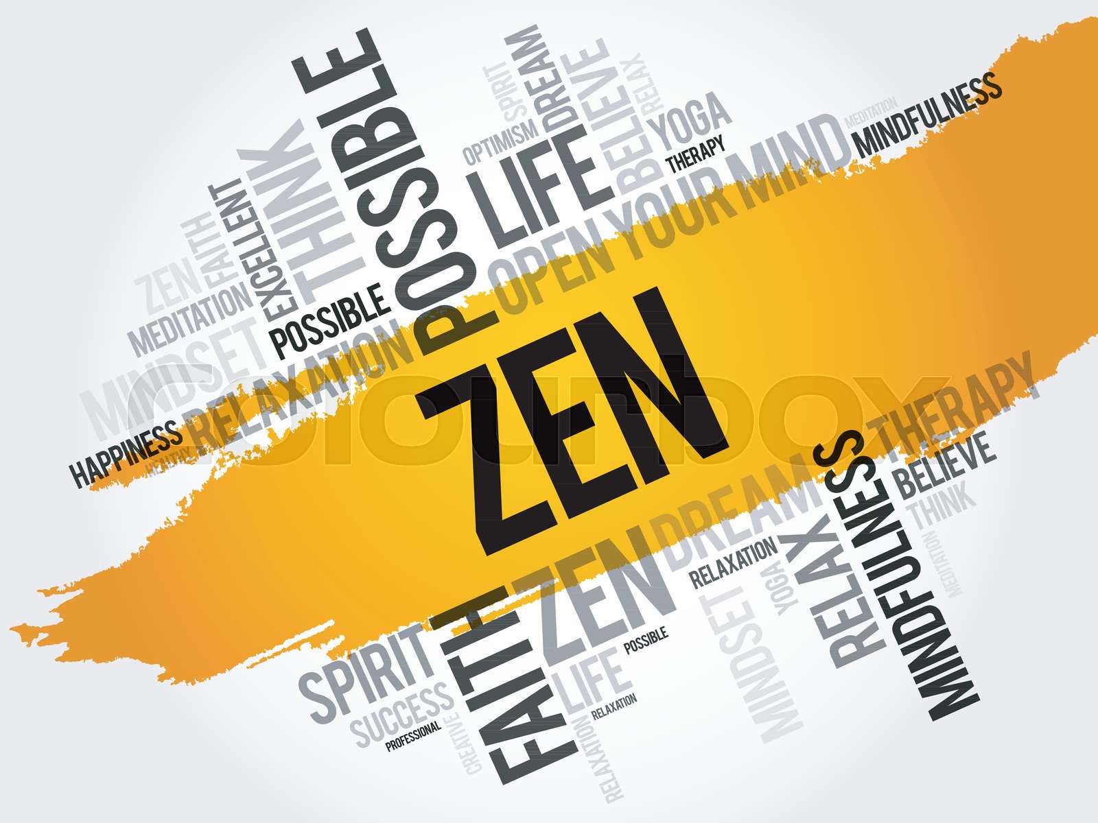 Zen word cloud concept | Stock vector | Colourbox
