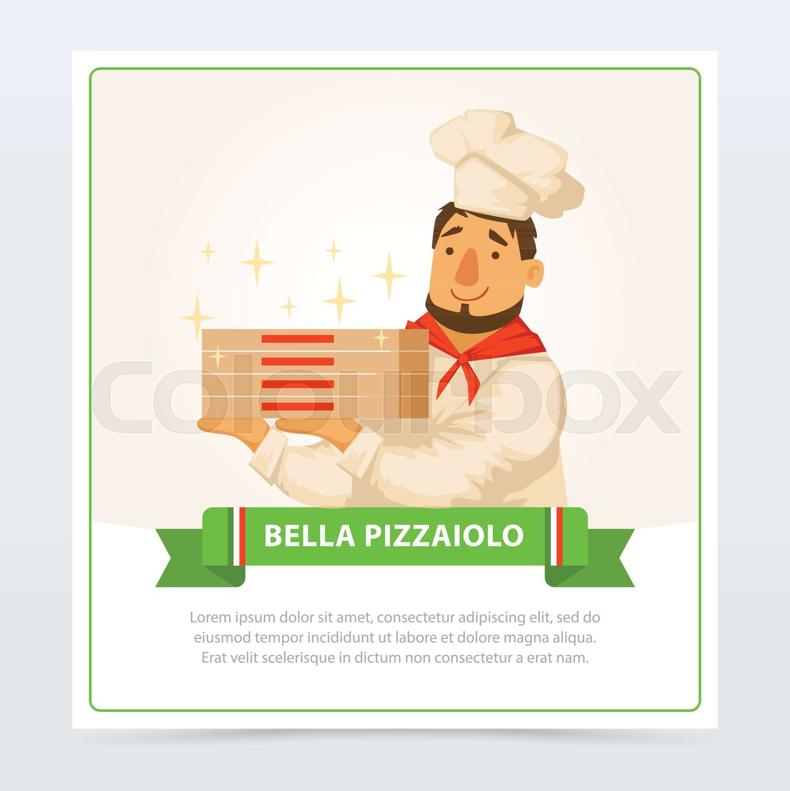 Cartoon character of italian pizzaiolo holding pizza boxes | Stock ...