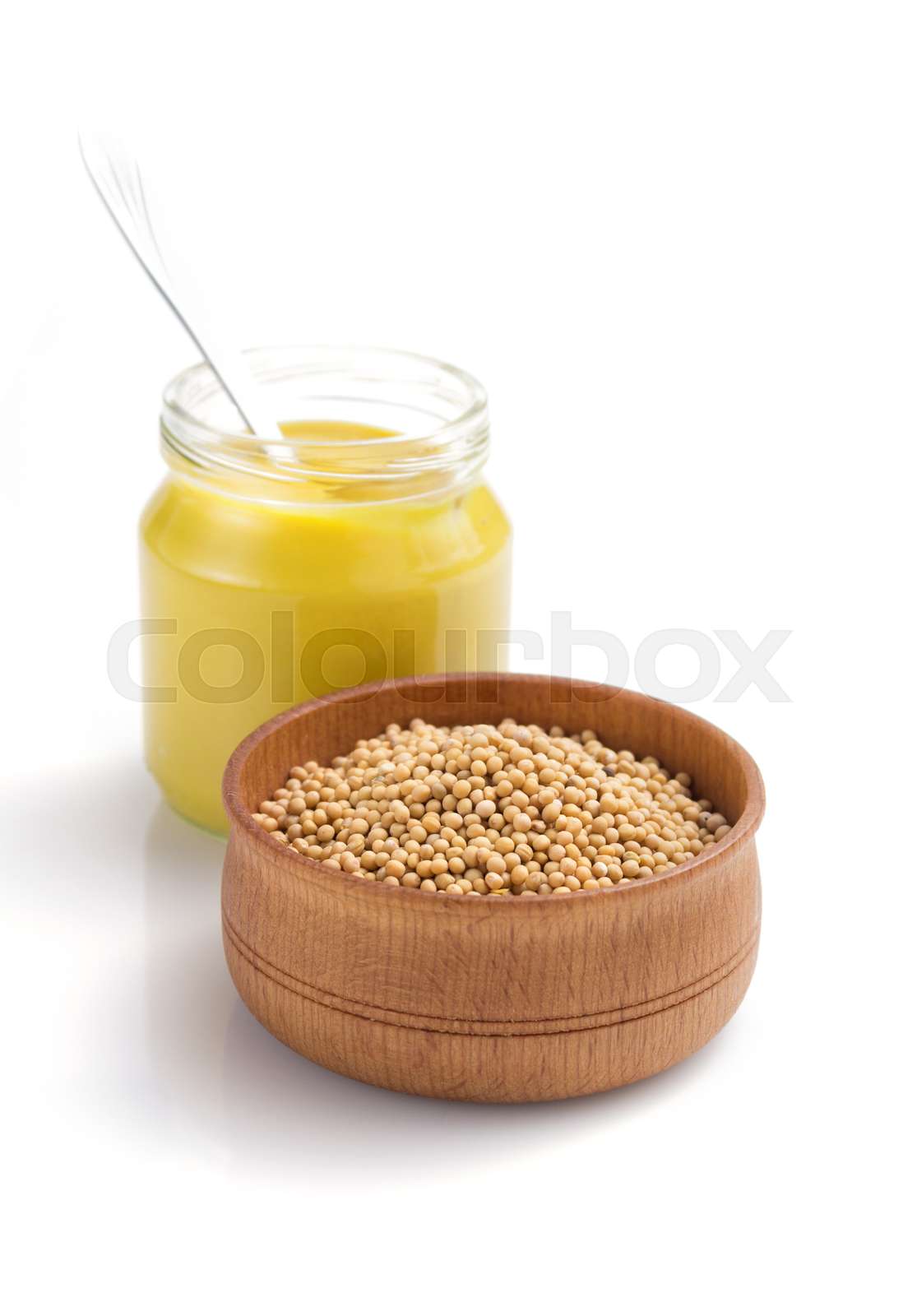 mustard sauce collection on white | Stock image | Colourbox