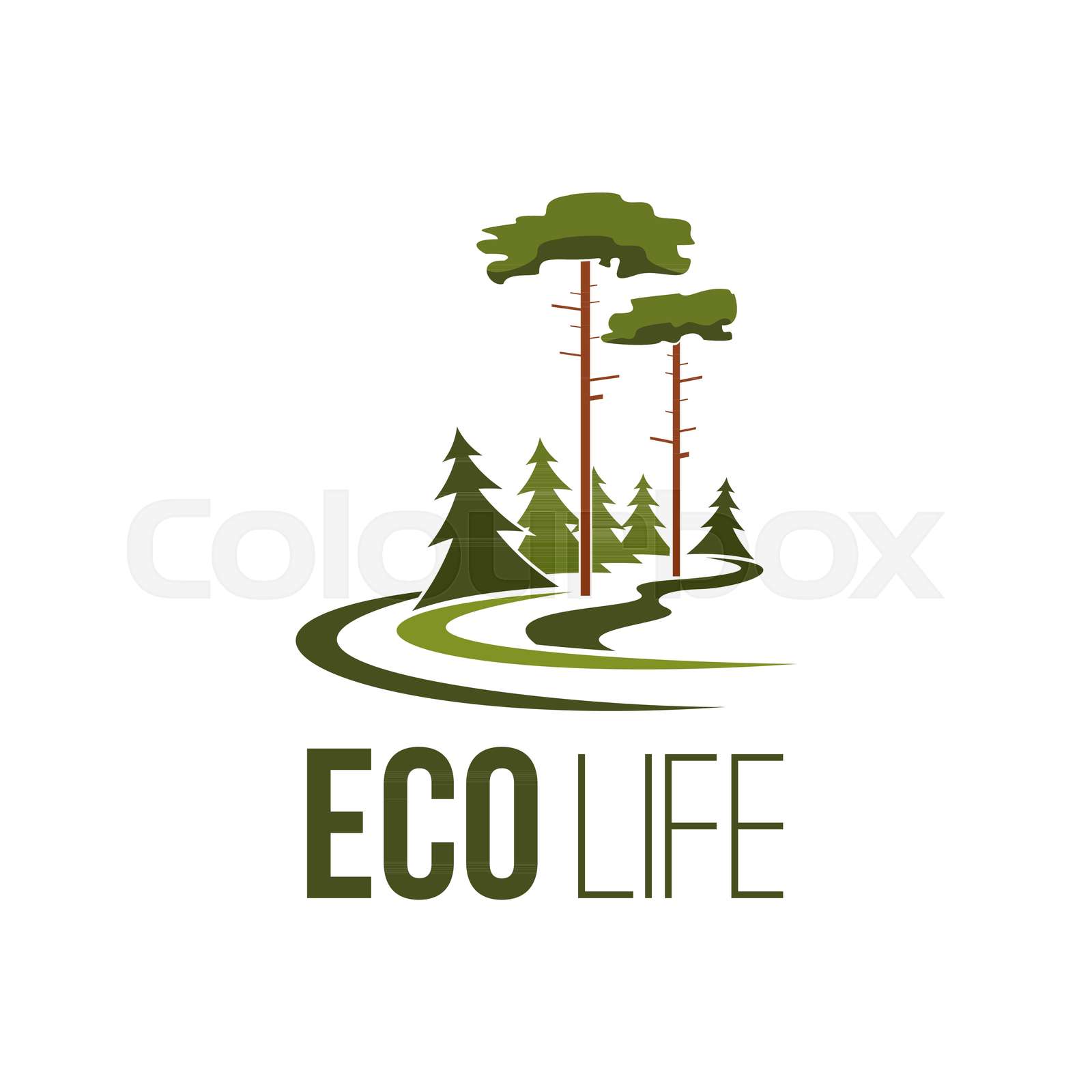 Forest tree eco life green environment vector icon | Stock vector ...