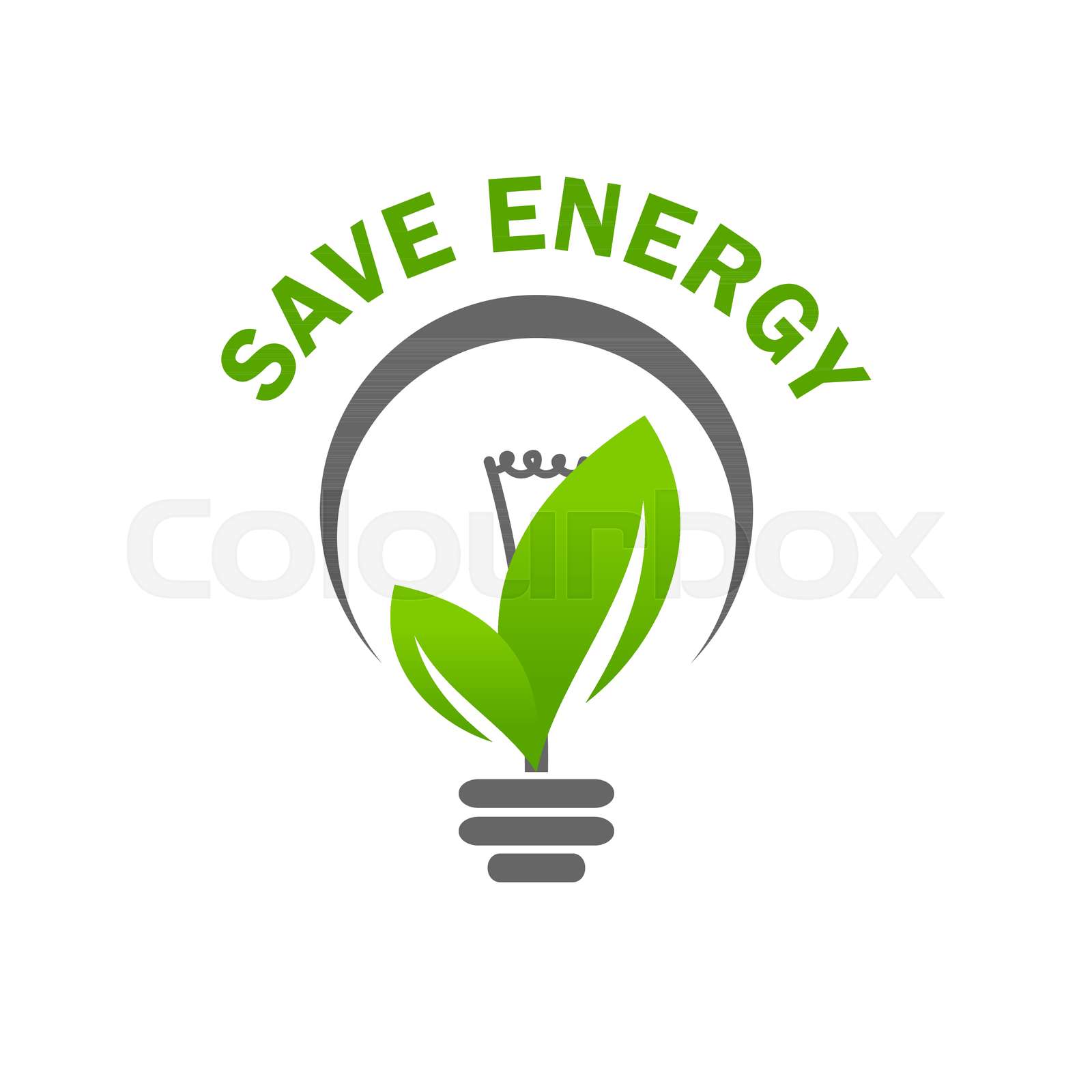 Green leaf light lamp bulb save energy vector icon | Stock vector ...