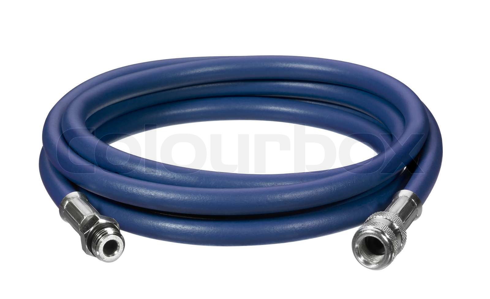 blå luftslange i hvid tilbage med fritlægning | Stock foto | Colourbox