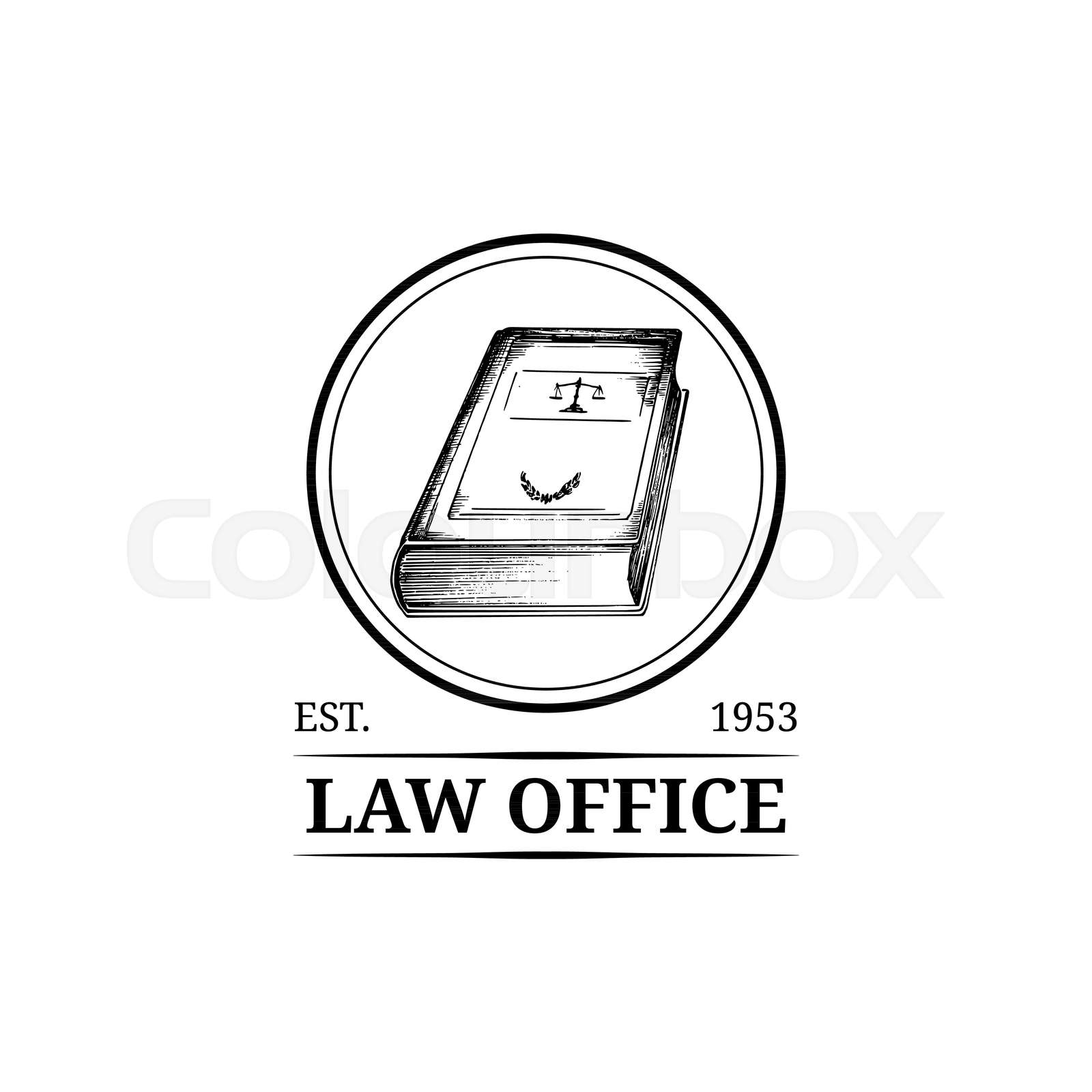 Law office symbol with code illustration. Vector attorney, advocate ...
