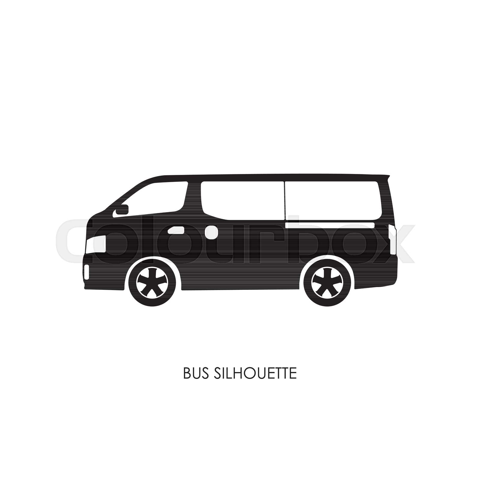 Bus black silhouette on a white background | Stock vector | Colourbox