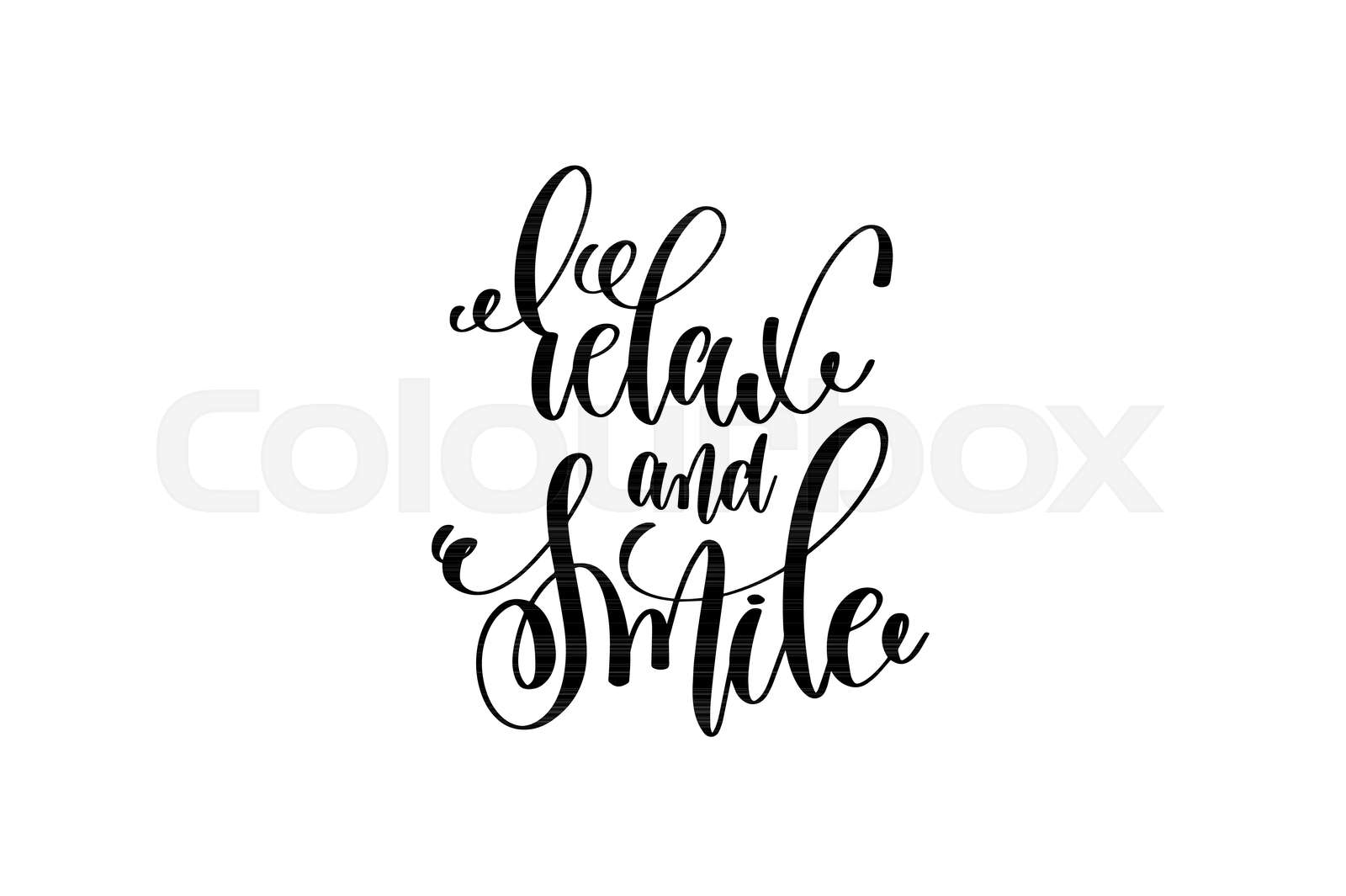 relax and smile motivational and inspirational quote | Stock vector ...