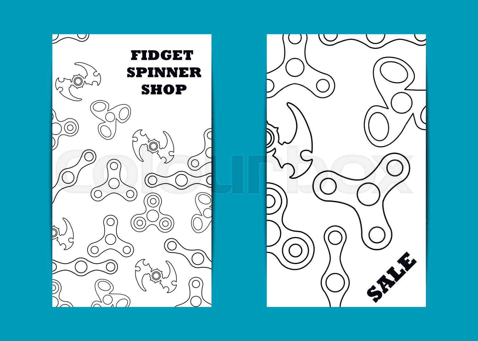 Spinners banner in simple style | Stock vector | Colourbox