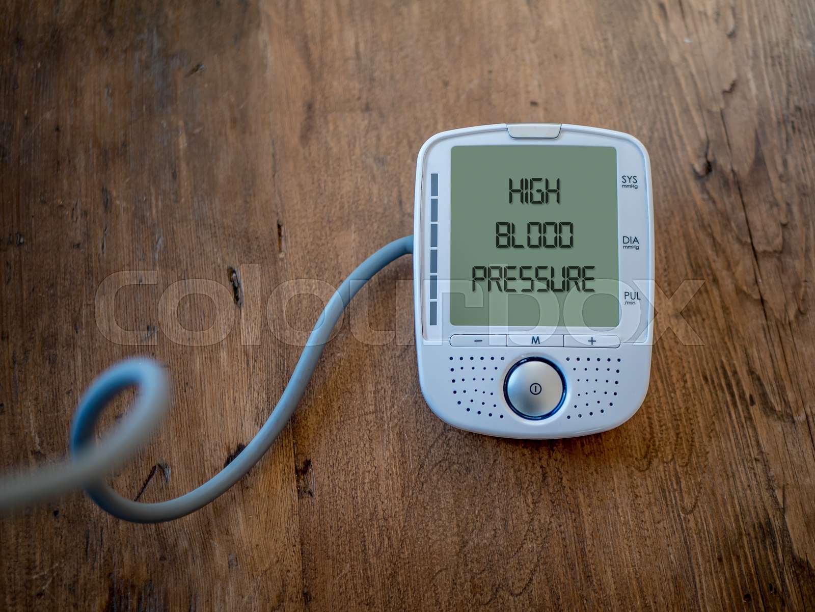 Digital Blood pressure gauge show Hypertension or High Blood Pressure ...