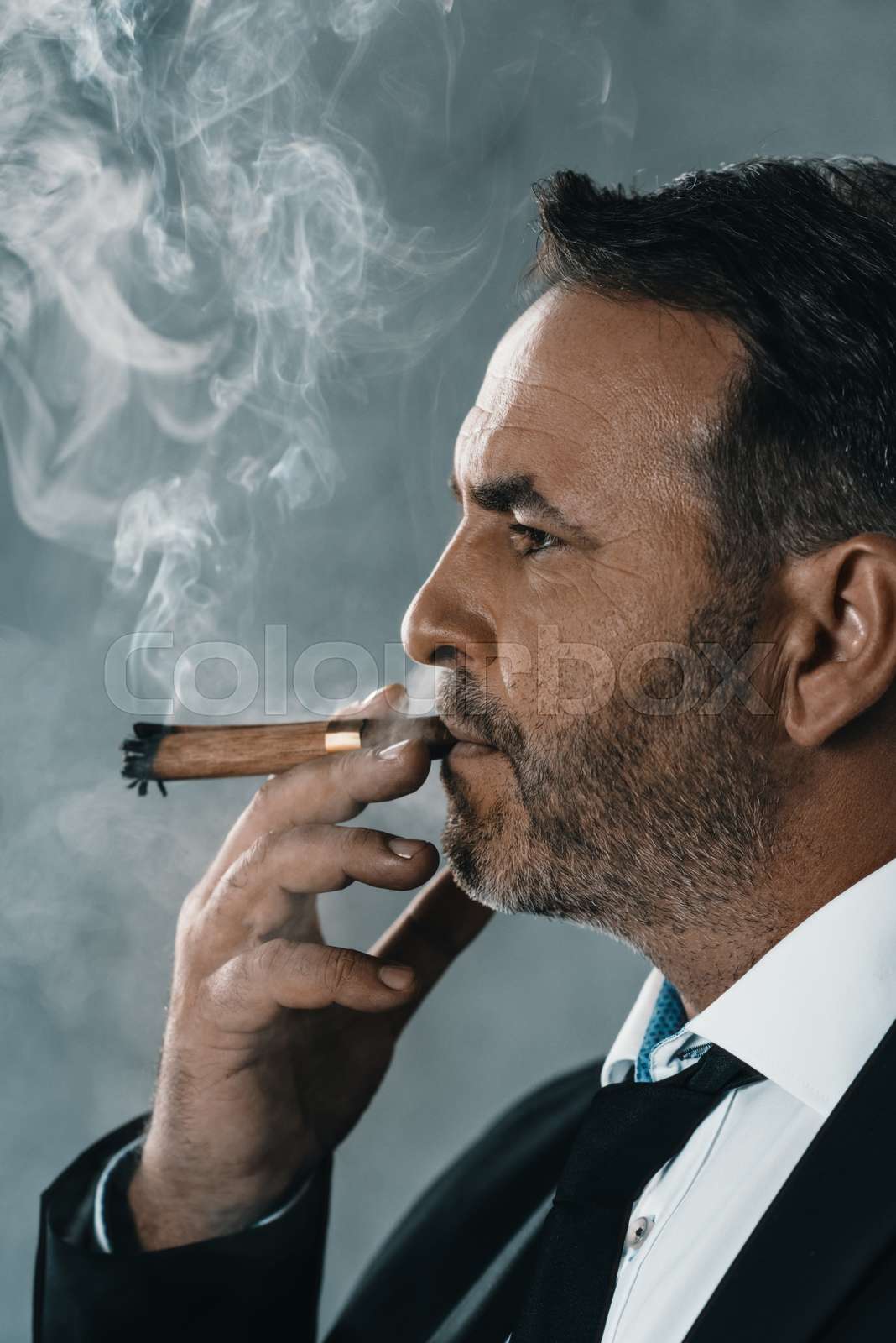 businessman smoking cigar | Stock image | Colourbox