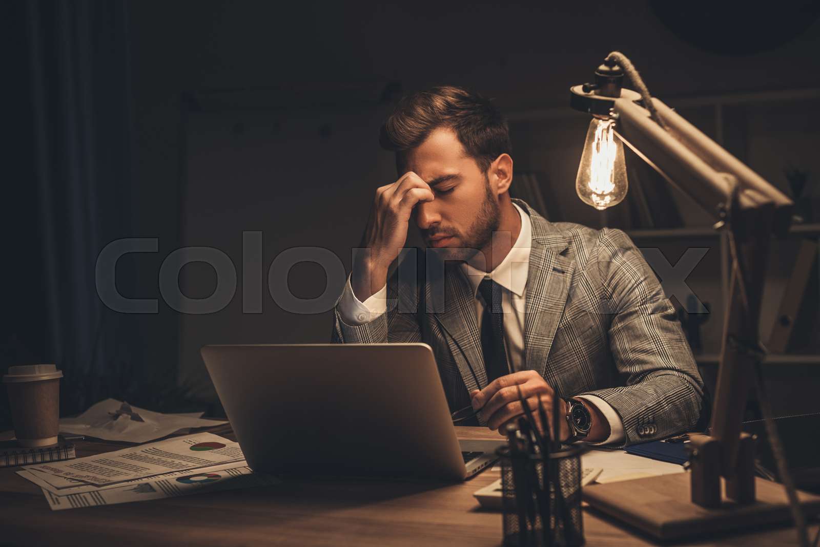 overworked businessman | Stock image | Colourbox