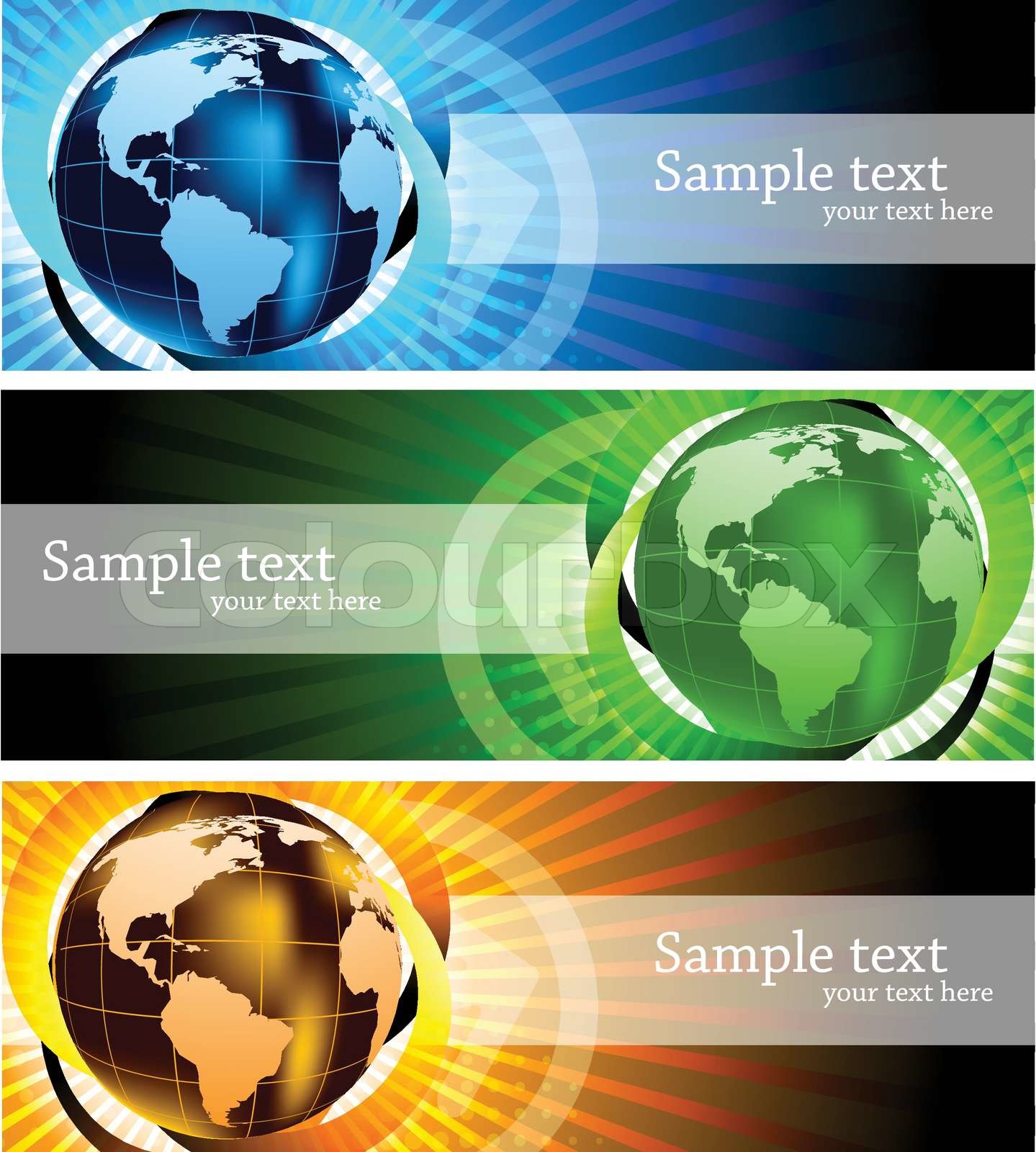 Banners with globe | Stock vector | Colourbox