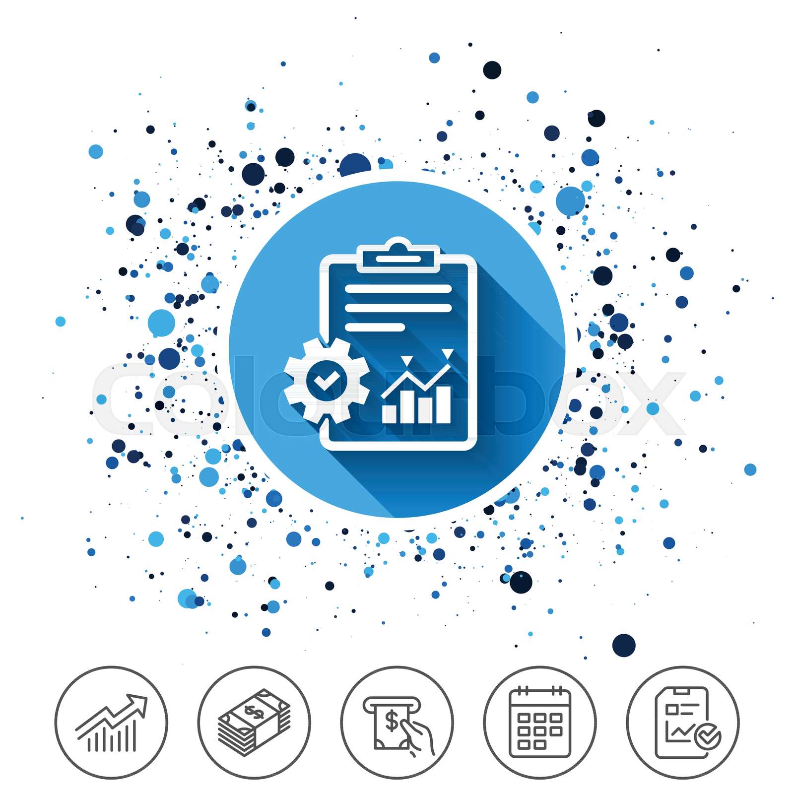 Project management icon. Report document symbol. | Stock vector | Colourbox
